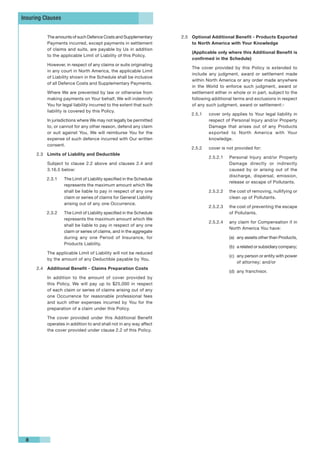 Steadfast QBE General and Products Liability Policy | PDF