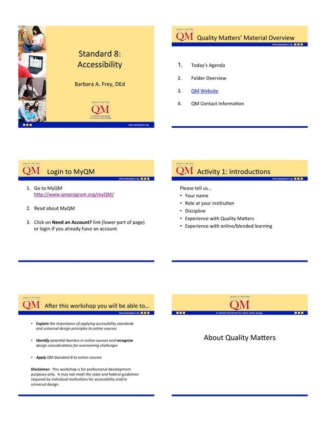 Qm addressing accessibility ppt handout | PDF Qm addressing accessibility ppt handout | PDF
