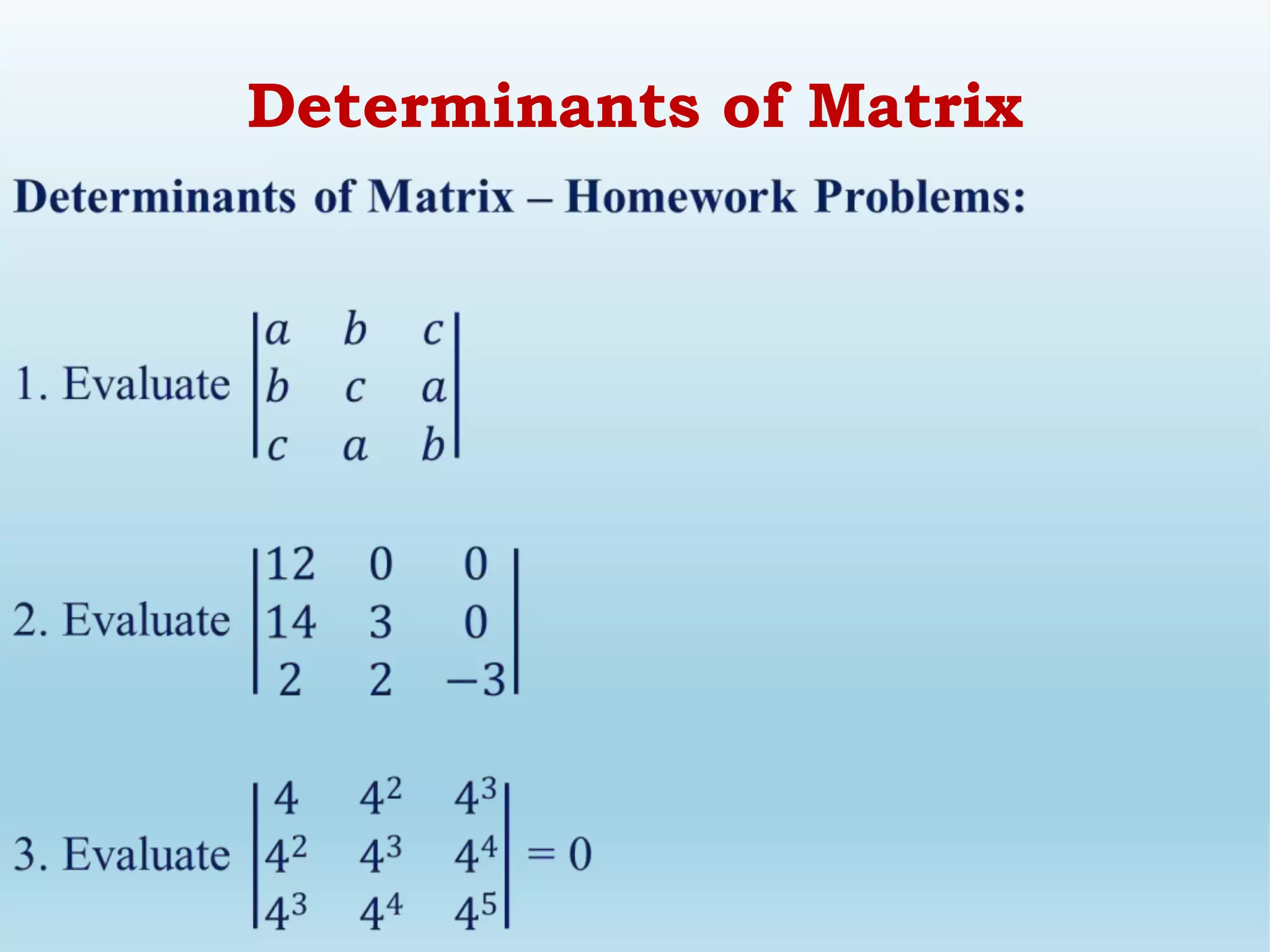 Matrices and Determinants | PDF