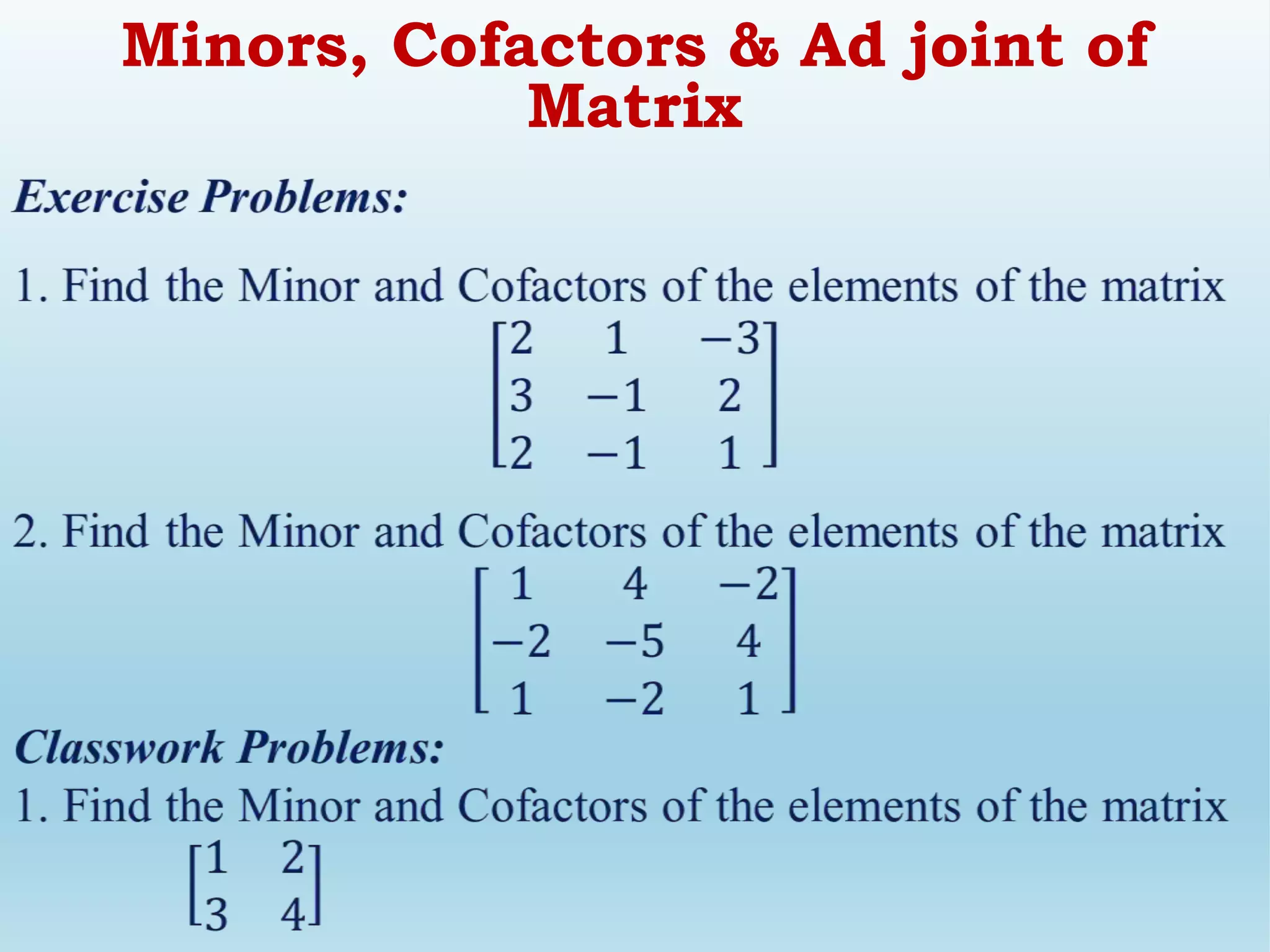 Matrices and Determinants | PDF