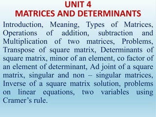 Matrices and Determinants | PDF