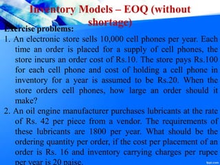 Interest Calculation & Inventory models | PDF