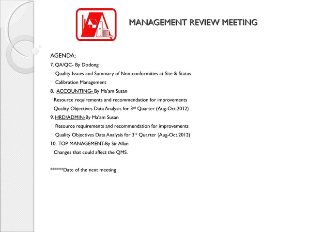 Qm builders management review material | PPT