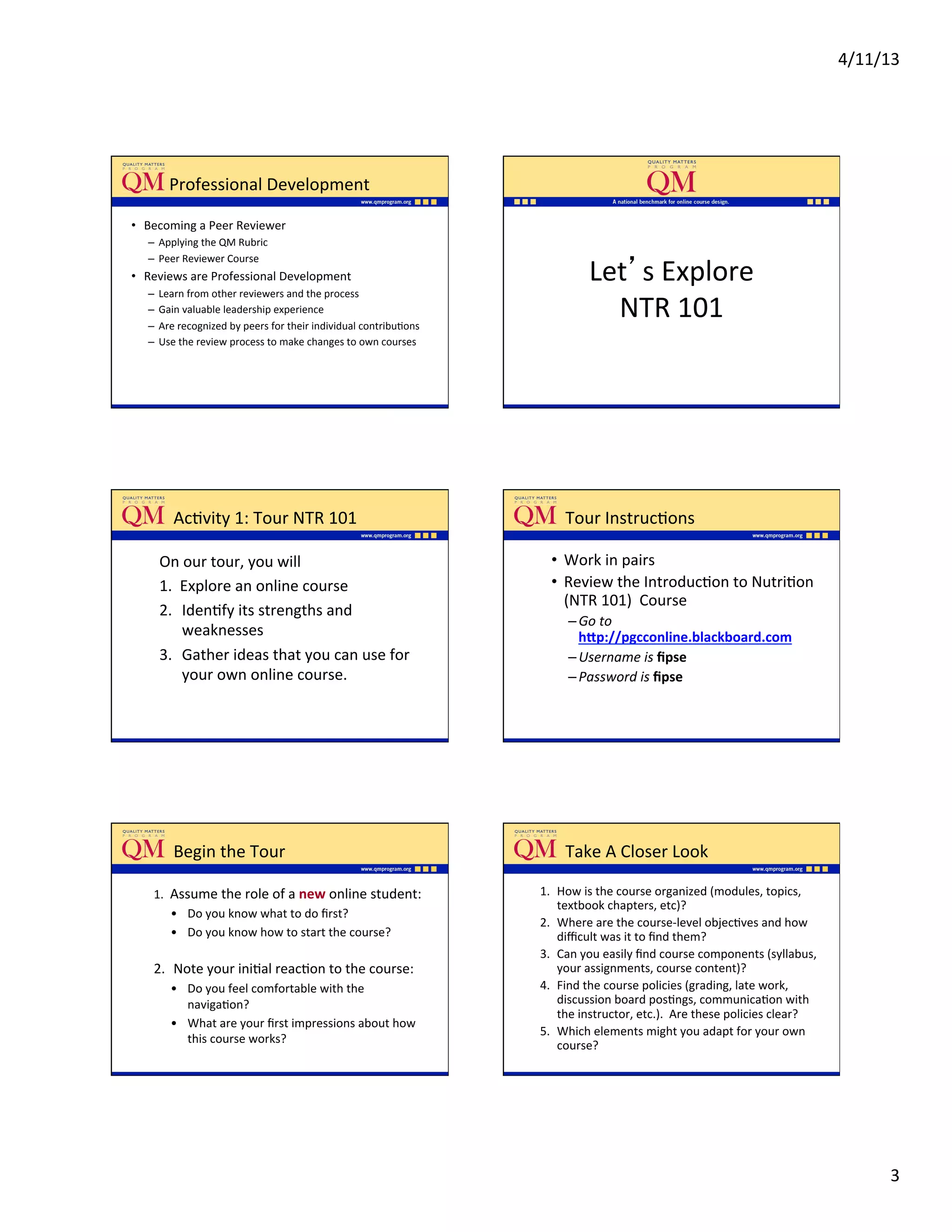 QM DYOC PPT Handout | PDF