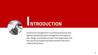 5 principles of construction project management | PPTX
