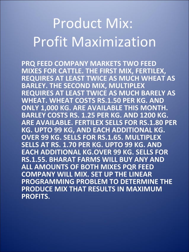 Qm linear programming problems a.s. narag | PPT | Agriculture | Industries