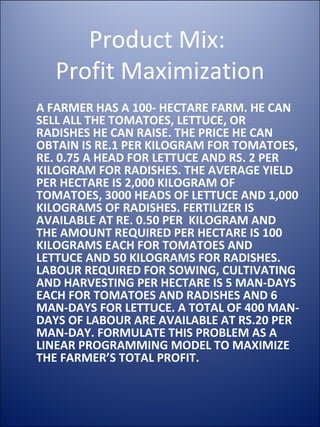 Qm linear programming problems a.s. narag | PPT
