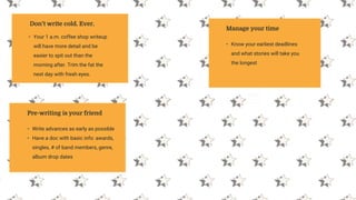 Emily Bloch - How to Cover a Music Festival | PPT