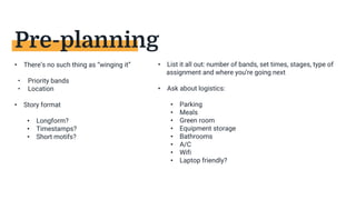 Emily Bloch - How to Cover a Music Festival | PPTX