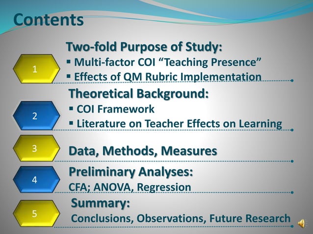 The QM Rubric and Learner Outcomes: A Study | PPT