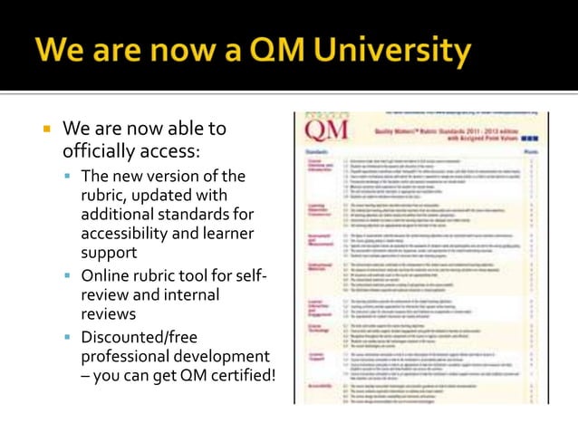 Quality Matters in Your Course | PPT