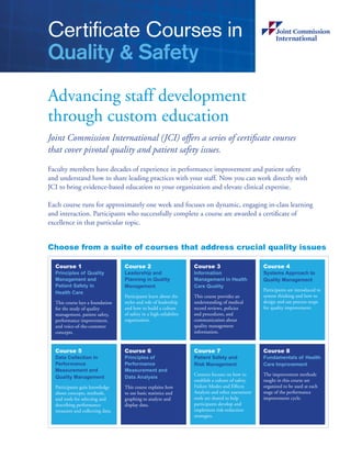 QUALITY MANAGEMENT AND PATIENT SAFETY DIPLOMA BY JCI | PDF