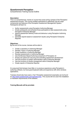 Qmpv5 training-course-outline | PDF | Educational Assessment | Education