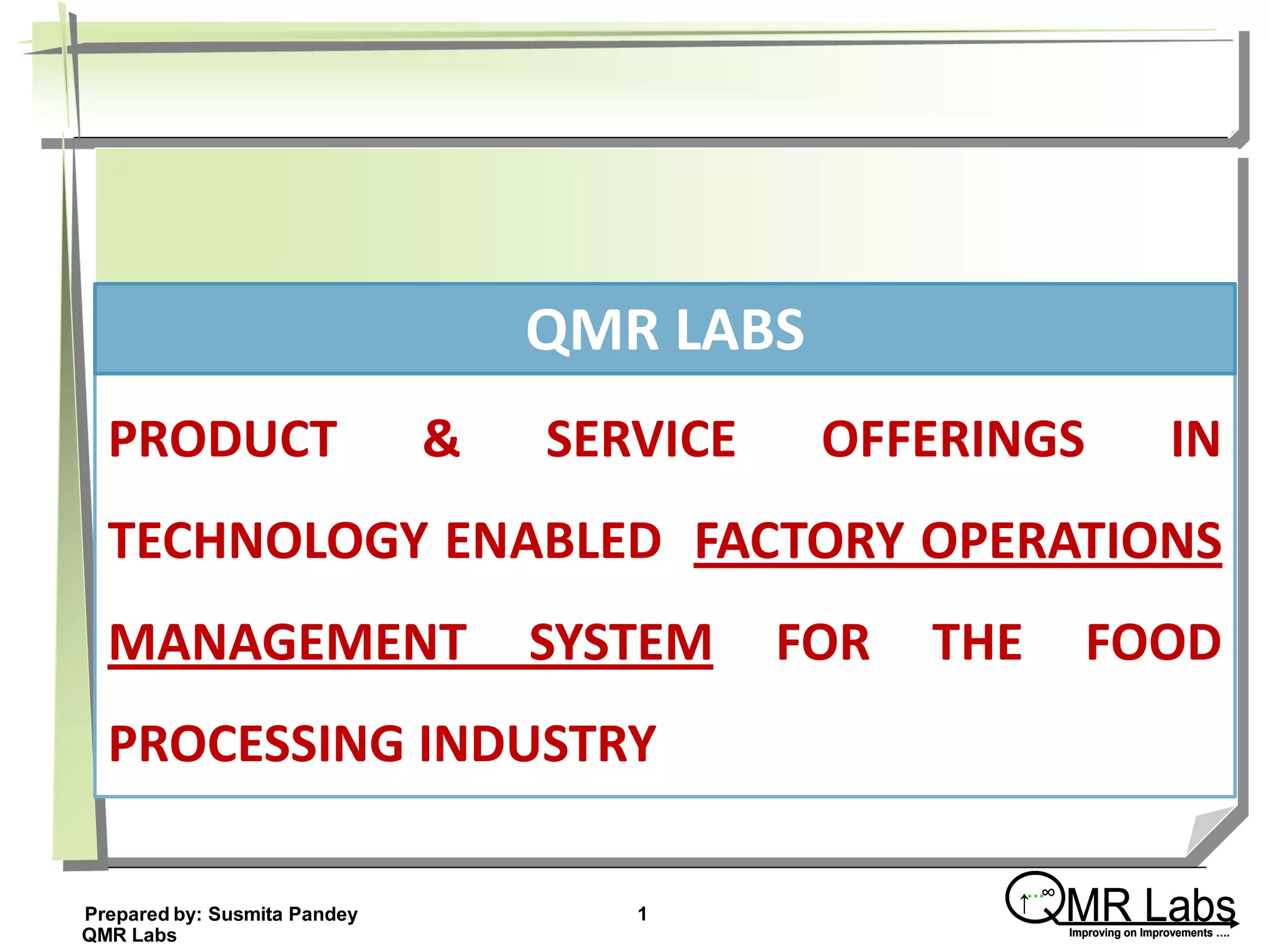 Qmr labs corporate presentation | PPT