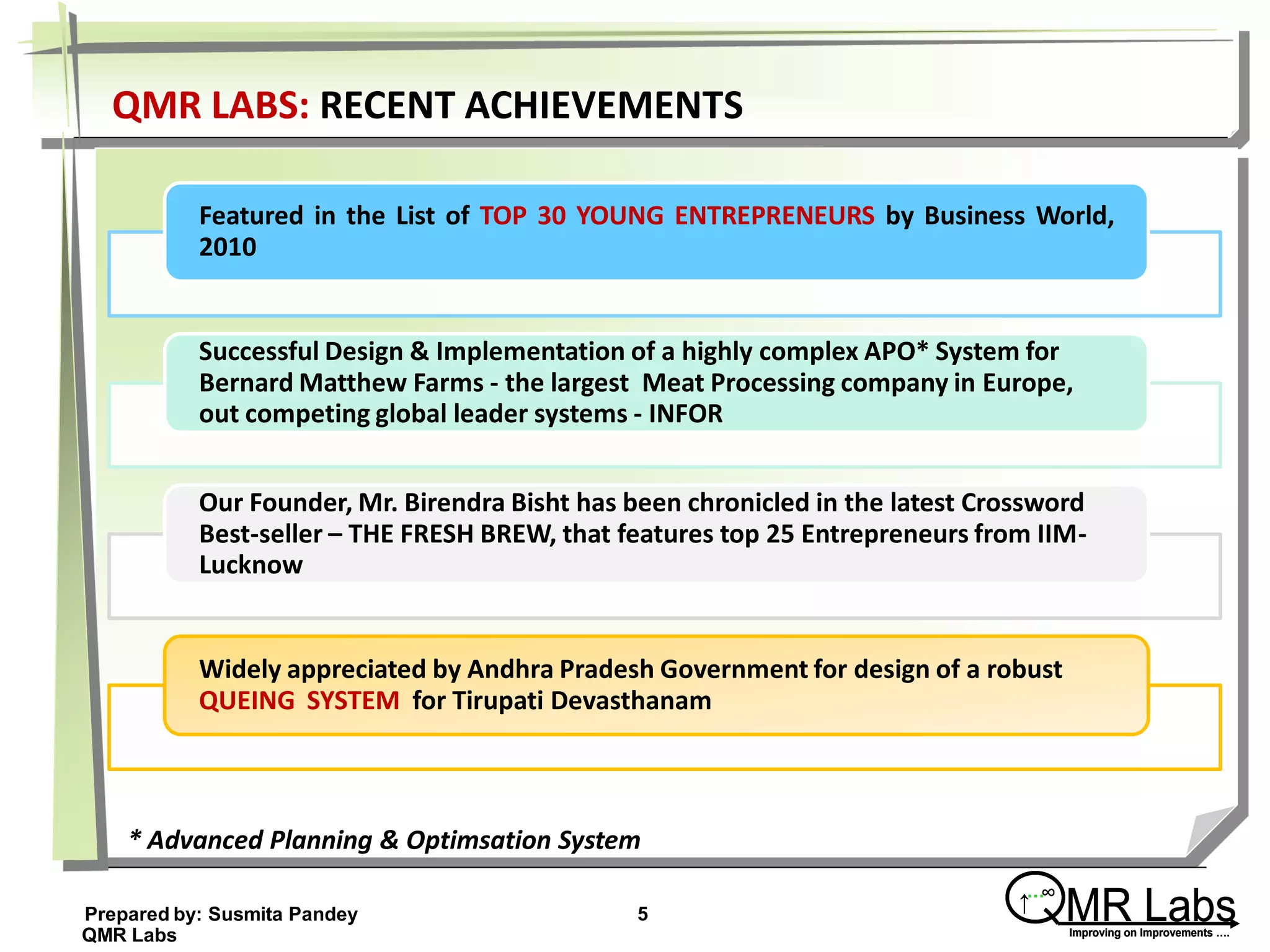 Qmr labs corporate presentation | PPT