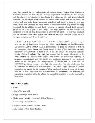 MGNREGA on rural employment and migration | DOCX