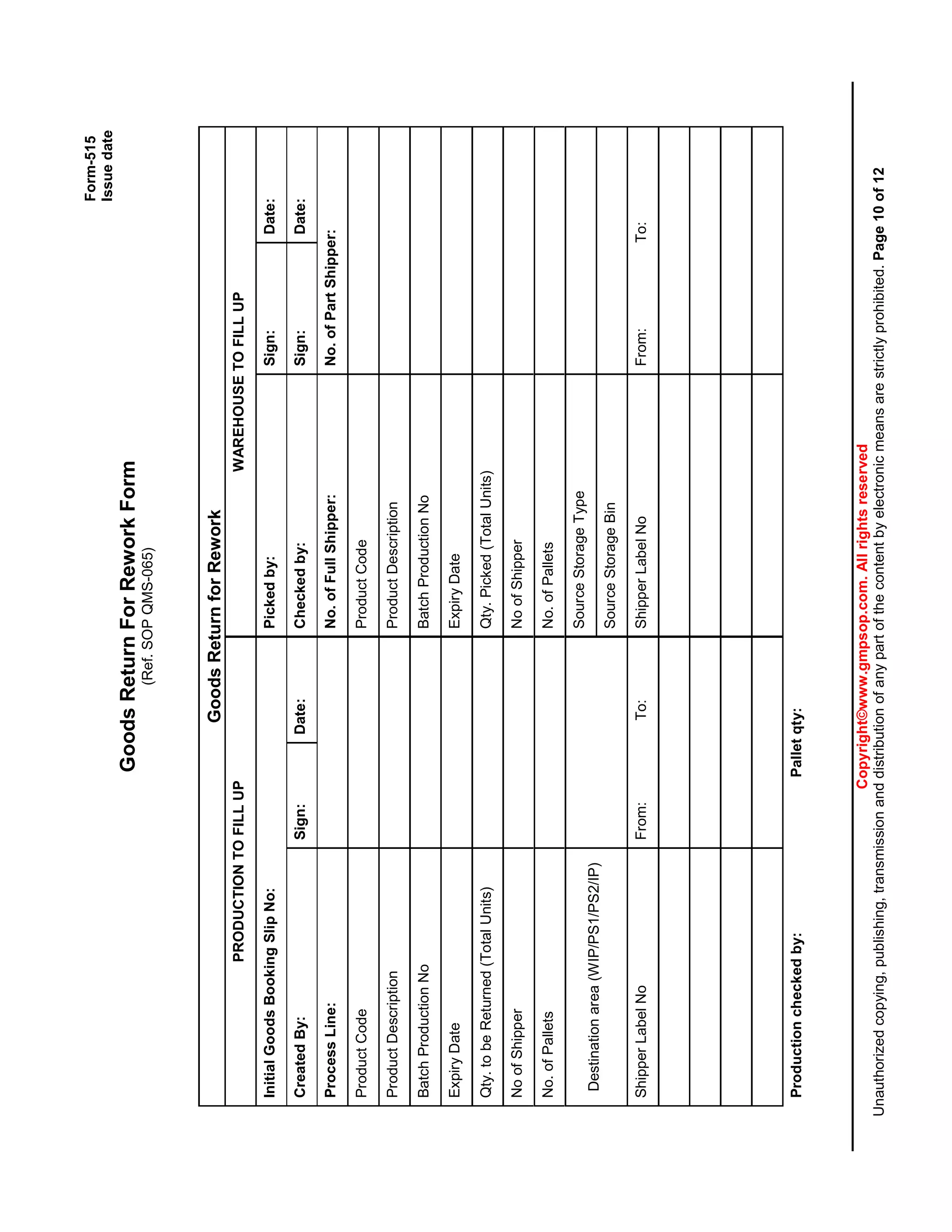 Qms 065 manufacturing-rework_procedure_sample | PDF