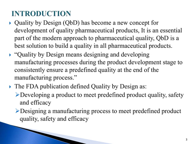 Pharmaceutical Quality by Design (QbD) | PPTX