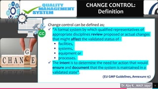 QUALITY MANAGEMNT SYSTEMS: Change Control (CC) | PPSX