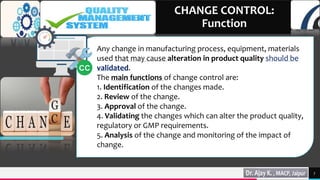 QUALITY MANAGEMNT SYSTEMS: Change Control (CC) | PPSX