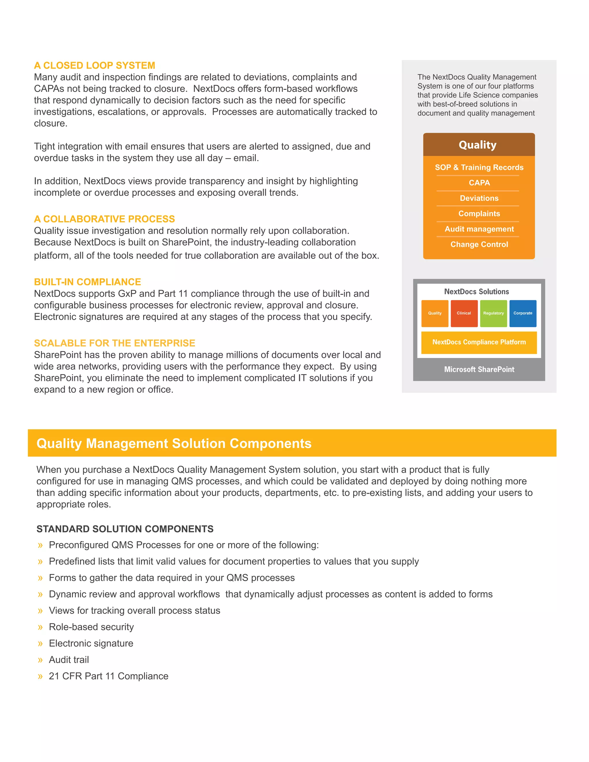 Quality Management System by NextDocs | PDF