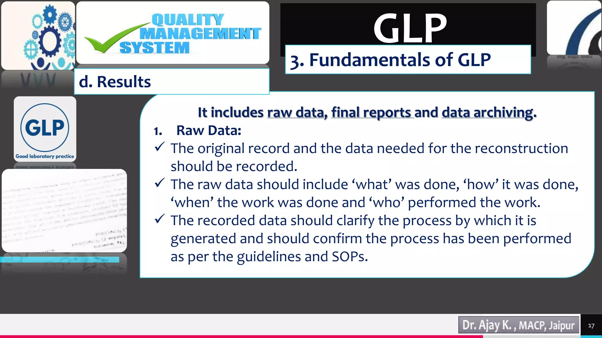 Quality management systems: Good Laboratory Practice (QMS GLP) | PPSX
