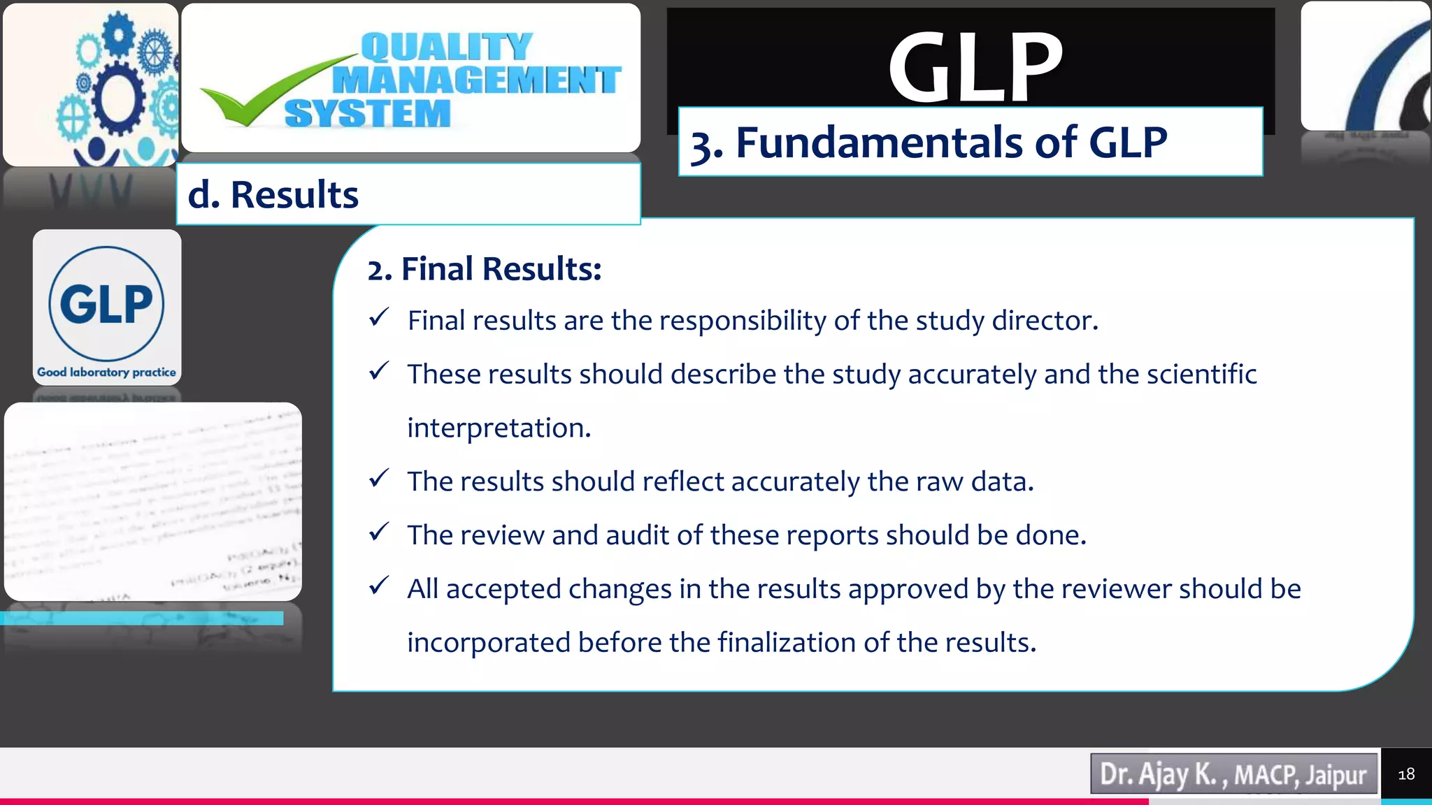 Quality management systems: Good Laboratory Practice (QMS GLP) | PPSX