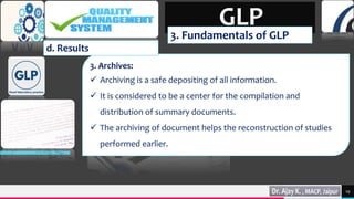 Quality management systems: Good Laboratory Practice (QMS GLP) | PPSX