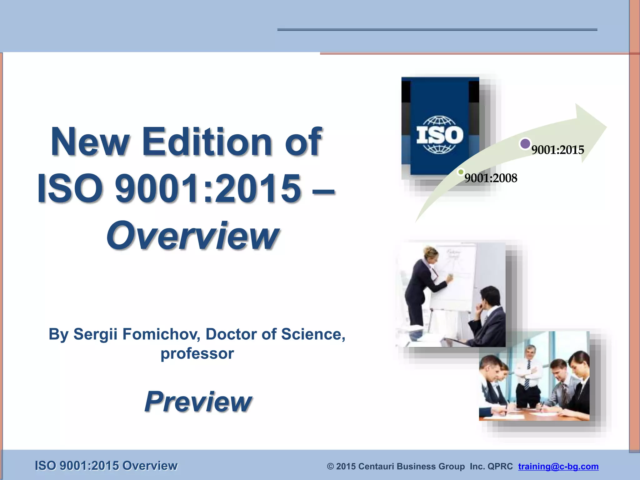 ISO 9001:2015 Overview. Presentation for Training (Preview) | PPT