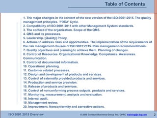 ISO 9001:2015 Overview. Presentation for Training (Preview) | PPT