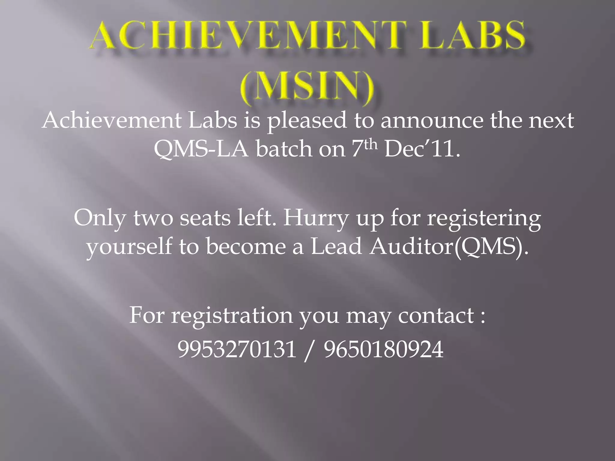 Qms La course | PPTX