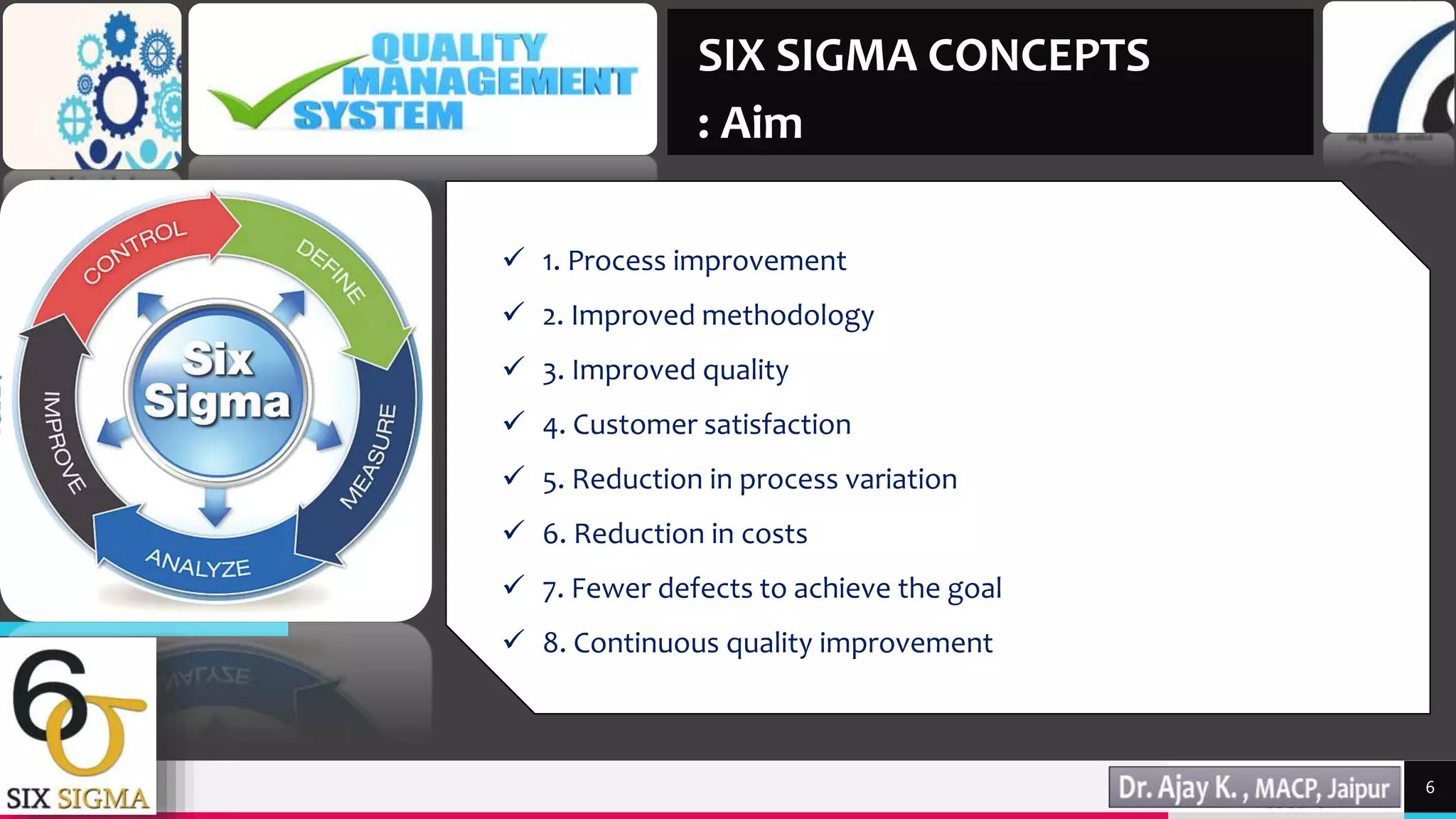 Qms (6 sigma concepts) six sigma concept | PPSX
