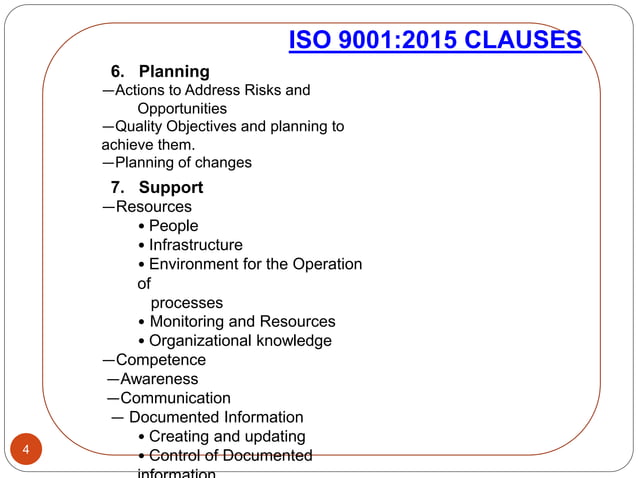 ISO QMS 9001: 2015 clauses | PPTX