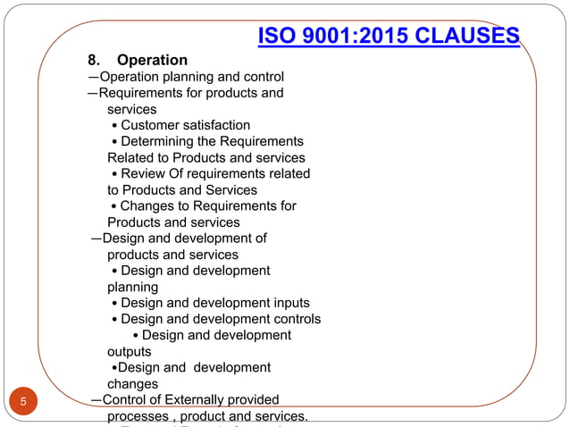 ISO QMS 9001: 2015 clauses | PPTX