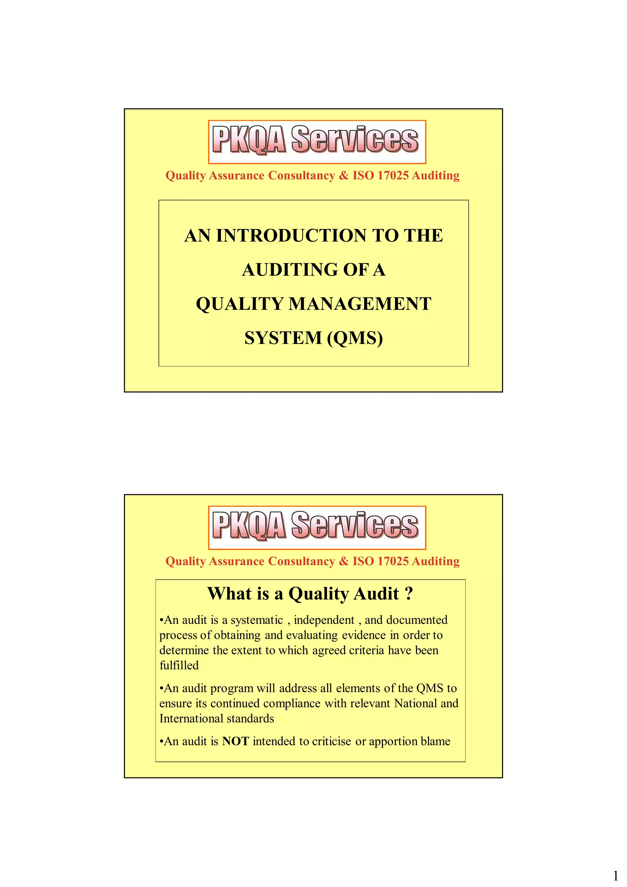 Qms auditing powerpoint | PDF