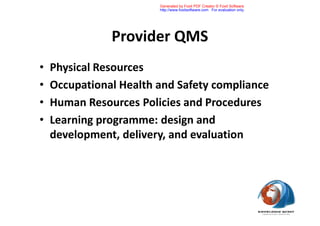 Quality Management System (QMS) for training providers | PPT