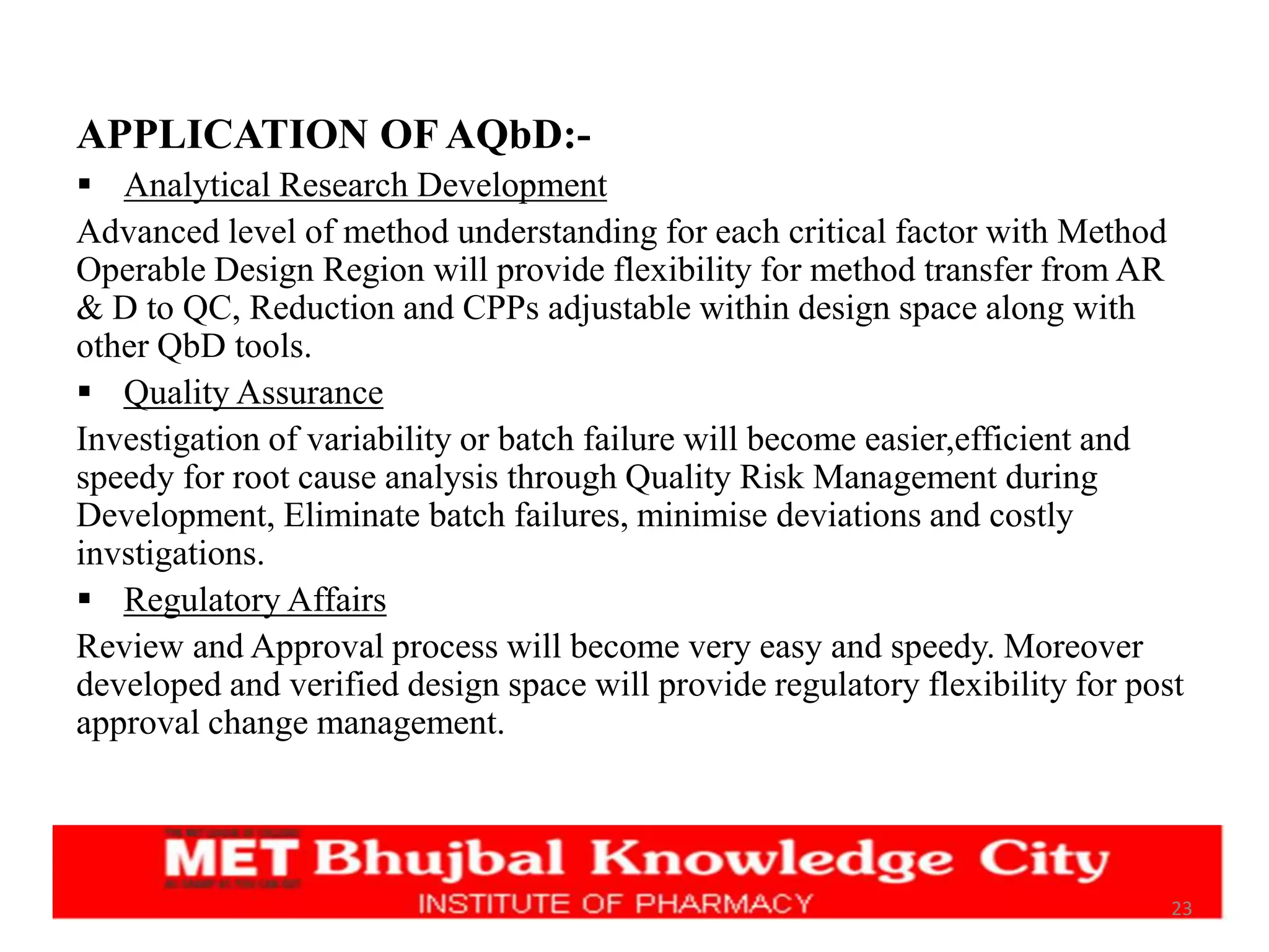 Quality by design in analytical method developmentpptx | PPTX