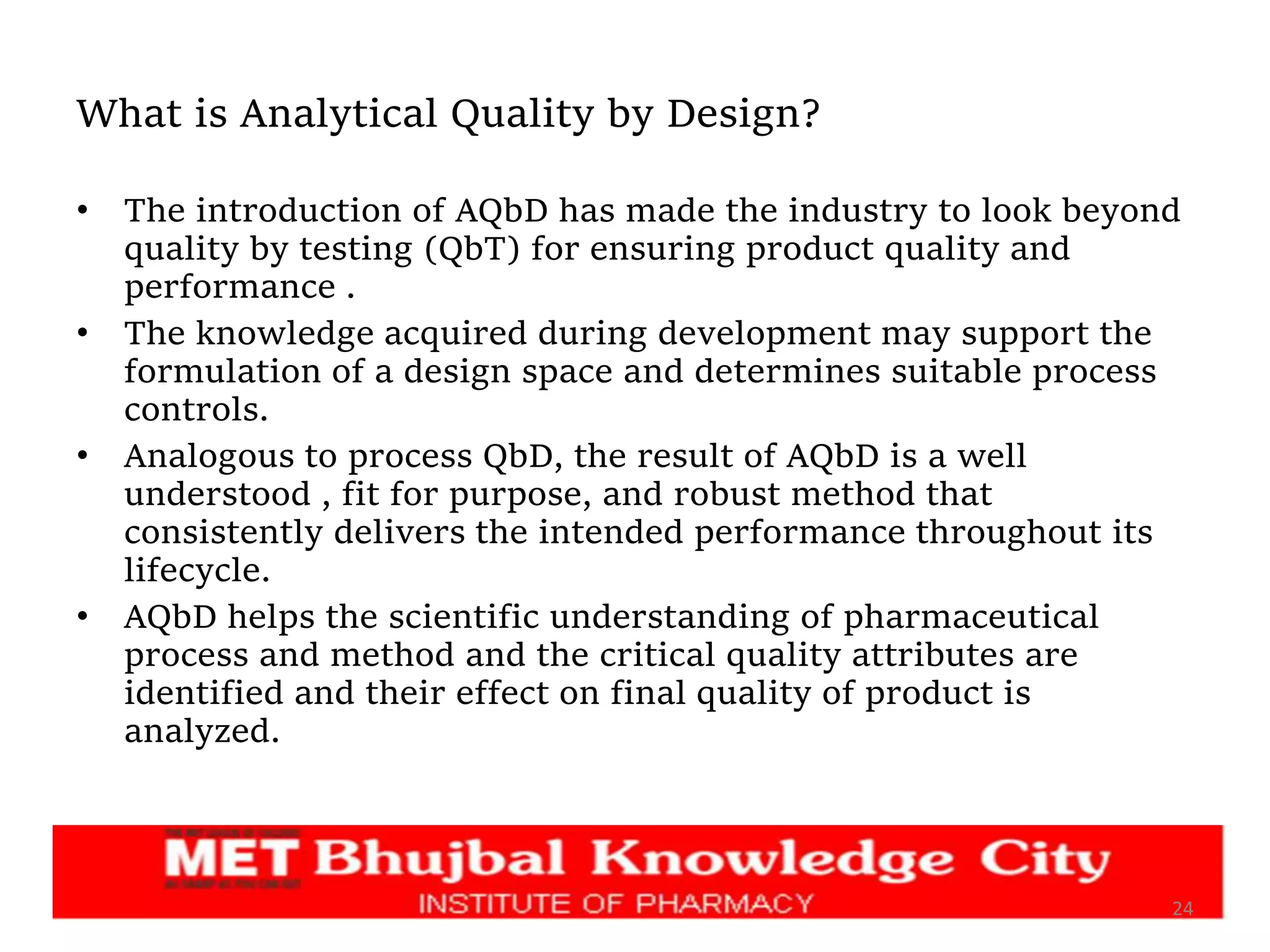 Quality by design in analytical method developmentpptx | PPTX