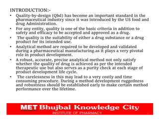 Quality by design in analytical method developmentpptx | PPTX