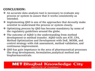 Quality by design in analytical method developmentpptx | PPTX