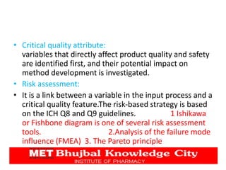 Quality by design in analytical method developmentpptx | PPTX
