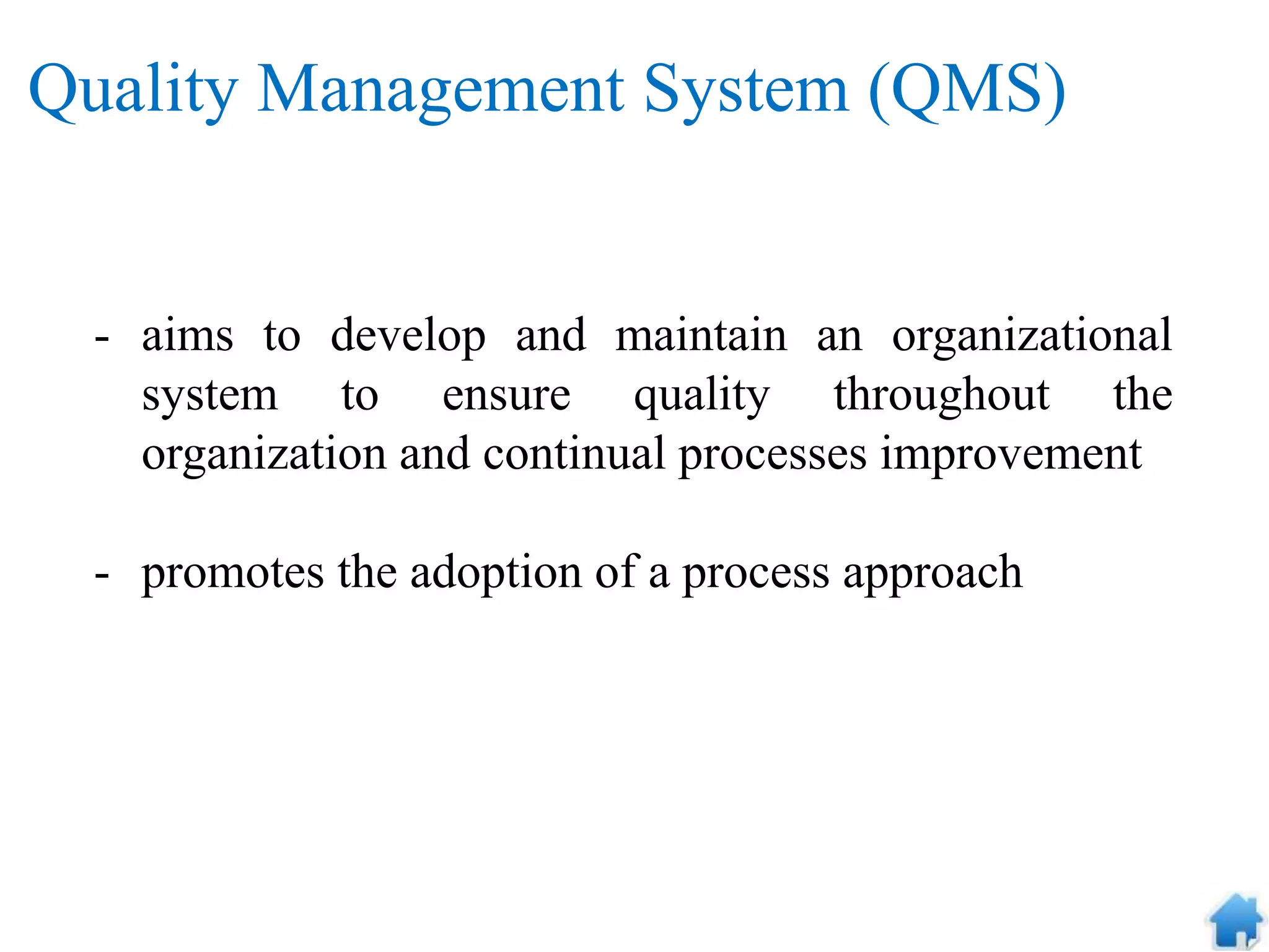 QMS implementation, process approach | PPTX