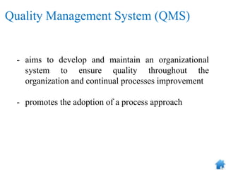 QMS implementation, process approach | PPTX