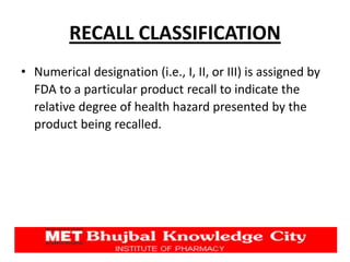 Return and recall | PPTX