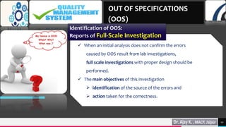 Qms Out of Specifications (oos) | PPSX