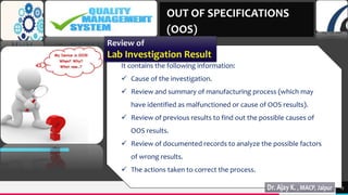Qms Out of Specifications (oos) | PPSX