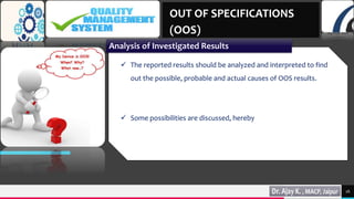 Qms Out of Specifications (oos) | PPSX