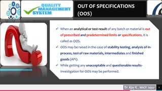 Qms Out of Specifications (oos) | PPSX