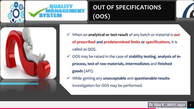 Qms Out of Specifications (oos) | PPSX