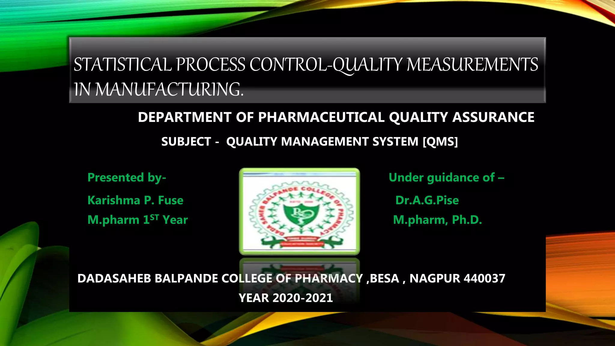 Statistical process control | PPTX